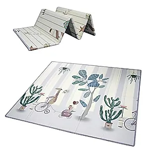Baby Folding mat Play mat Extra Large Foam playmat Crawl mat Reversible Waterproof Portable Double Sides Kids Baby Toddler Outdoor or Indoor Use Non Toxic, Colorful (70x78.8x0.6inch)