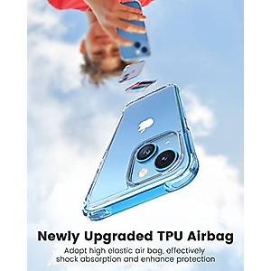 Mkeke for iPhone 14 Case & iPhone 13 Case Clear, [Anti Yellowing] Phone Case for iPhone 13 & 14 with Protective Bumper for Apple iPhone 14/iPhone 13 6.1''[Military Grade Protection]