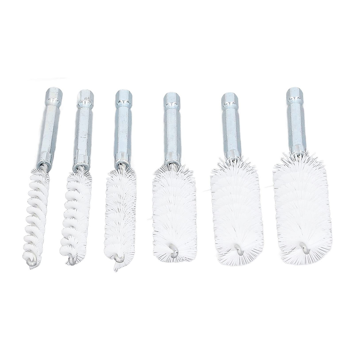 6PCS Hole Cleaning Brushes Bore Brush for Drill Twisted Wire Cleaning Brush Power Drill Cleaning Wire Brush with 1/4in Hex Shank for Power Drill Impact Driver (Nylon (White)) ﻿
