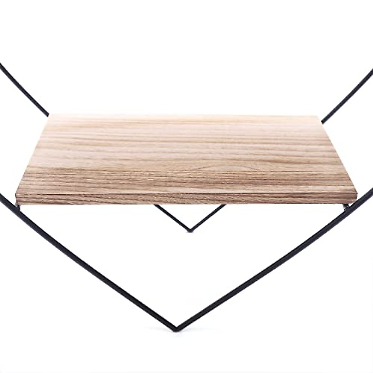 DYRABREST Heart Metal Wall Shelf 2-Tire Iron Wood Floating Shelves Storage Hanging Shelf Display Storage Organizer for Modern Bedroom Bathroom Kids Room Decoration Gifts