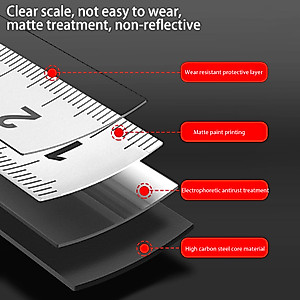 GAILY YOUTH Measuring Tape with Matte Finish, 7.5 Meter Stainless Steel Tape Measure with Nylon Coating,Self Locking Tape Measure Retractable Measuring Tape with Rubber Protective Casing