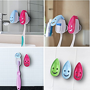 VADOO 6Pcs Toothbrush Head Cover Cap Suction Cup Toothbrush Case Portable Toothbrush Protector Holder (Random Color)