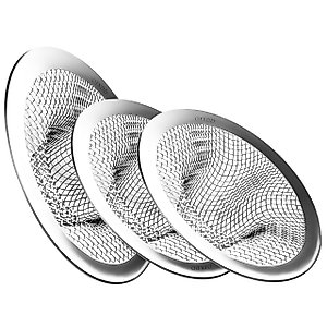 Hair Drain Catcher, Tub Kitchen Sink Drain Strainer, Small Drain Protector 3", Drain Protector Hair Catcher Mesh, Bath Drain Cover (Pack of 3)