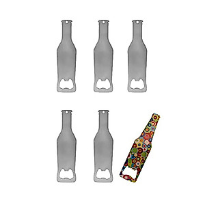 6 Pcs. Sublimation blanks Grey Steel Bottle Beer metal Opener 6" X 1,5" Heavy duty Stainless Steel Flat for Kitchen, bar o restaurant