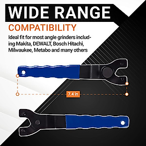 BlueStars 2 Packs SEWA20 Adjustable Lock-nut Grinder Wrench - Exact Fit For Dewalt Bosch & other Grinders (10-30mm)