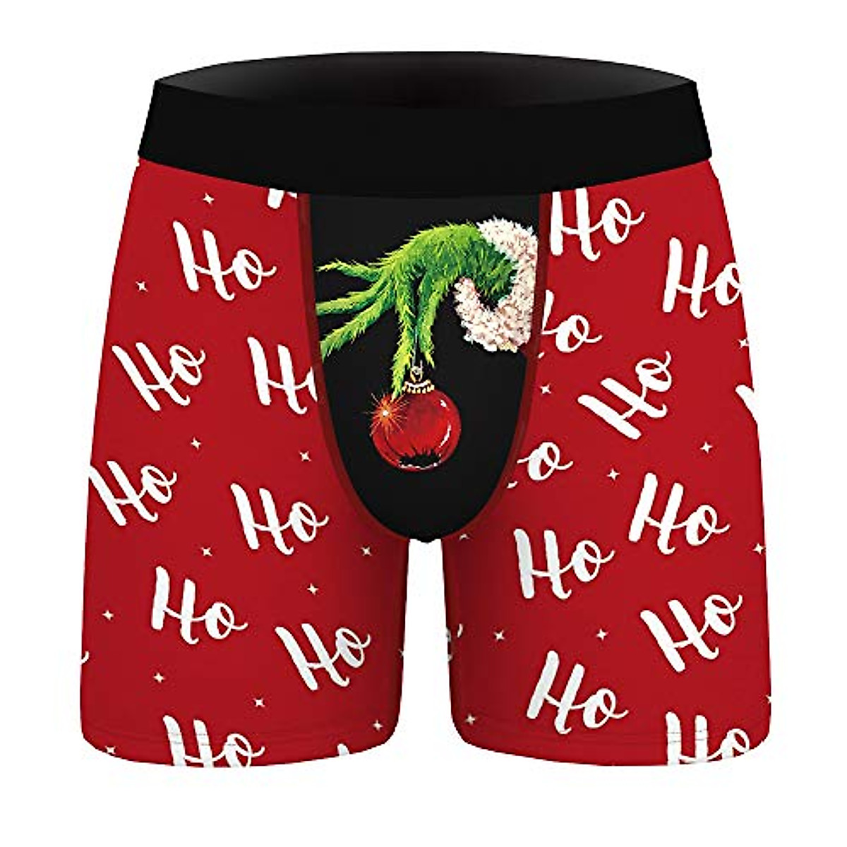 SLYRAIME Mens Novelty Christmas Printed Boxer Brief Underwear Underpants Shorts