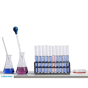 2PCS 10ml Glass Graduated Droppers Lab Pipettes Dropper Liquid Pipette with 2 Rubber Caps 2PCS 20CM Glass Stir Rod and Droppers Brush