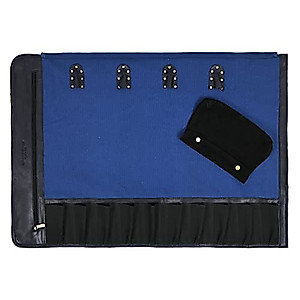 Leather Knife Roll Storage Bag, Elastic and Expandable 10 Pockets, Adjustable/Detachable Shoulder Strap, Travel-Friendly Chef Knife Case (Detroit, Canvas)