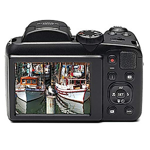 KODAK PIXPRO AZ252 Astro Zoom Digital Camera (Black) Bundle with 32GB Card, Case, Koah Nostrand Avenue Gadget Bag with Accessory Kit and Rechargeable Batteries