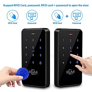 HFeng RFID Access Control System Kit Outdoor IP68 Waterproof Access Control Keypad + NC Fail Safe Electric Strike Locks + DC12V Power Supply + 10pcs 125KHz EM4100 Keyfobs Cards