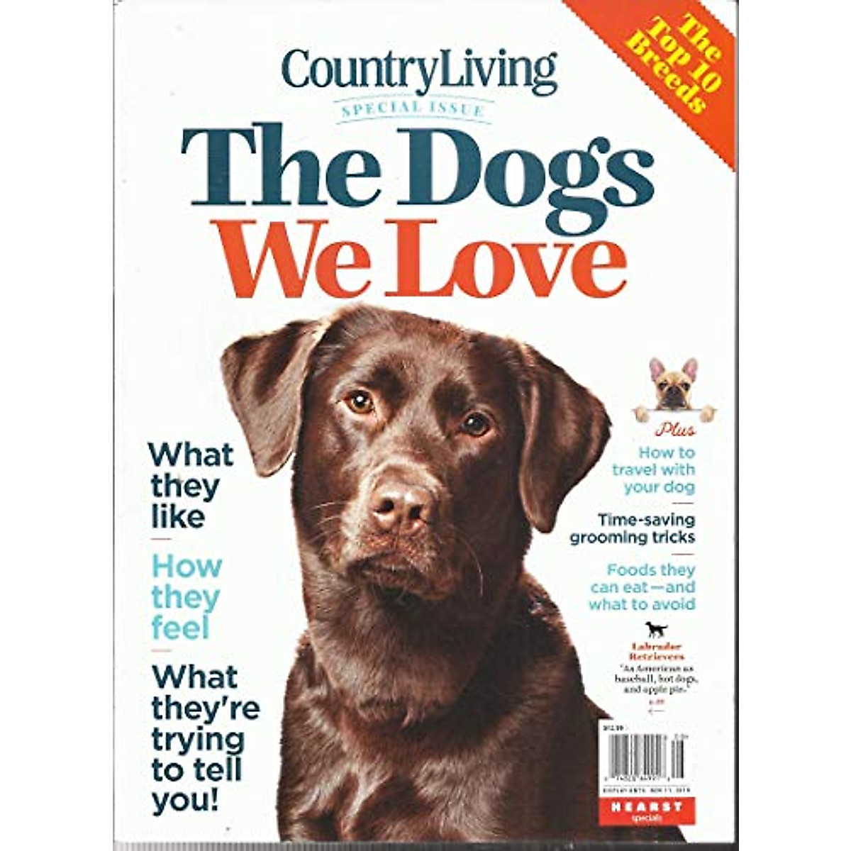 COUNTRY LIVING MAGAZINE, THE DOGS WE LOVE WHAT THEY LIKE SPRCIAL ISSUE, 2019 (PLEASE NOTE: ALL THESE MAGAZINES ARE PET & SMOKE FREE MAGAZINES. NO ADDRESS LABEL. (SINGLE ISSUE MAGAZINE)