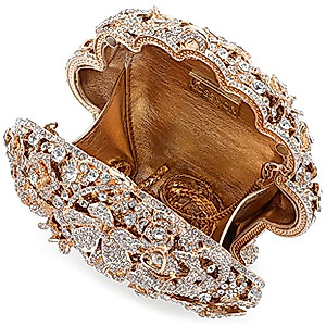 MOSSMON Flower Crystal Evening Clutch Bag Elegant Bride Wedding Party Purse for Women