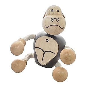 TEKOR Bendable Safari Wooden Animals (Set of 4) | Early Learning Montessori Toy for Toddlers & Kids. Includes a Lion, Alligator, Rhino, Giraffe. Smooth Wood, Bendable Legs, Child Friendly.