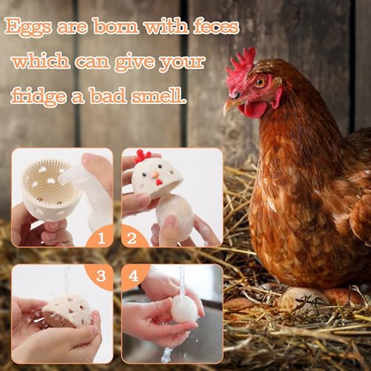 2PCS Silicone Egg Brush Cleaner, Multipurpose Vegetable and Fruit Scrubber Tool for Fresh Eggs, Egg Washer Cleaning Brush - Egg Cleaner for Fresh Eggs