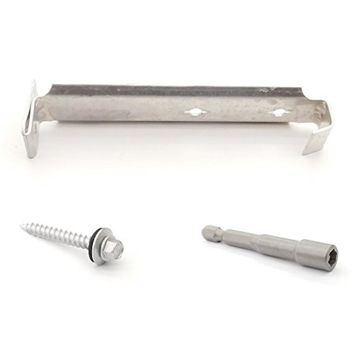 EAGLE 1-5" & 6" Heavy Duty Aluminum Gutter Hanger Brackets - Screw and Chuck Included - Bulk Hidden Rain Gutter Bracket Hooks (100, 6")