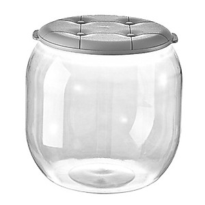 Baoblaze Clear Toy Storage Organizer, Shoe Stool, Dustproof, Portable for Living Room Bedroom Kids Room Indoor, Round Gray