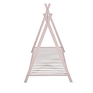 CITYLIGHT House Twin Bed for Kids, Metal Tent Bed with Slat, Toddler Twin House Bed, Montessori Floor Beds for Kids Boys Girls Teens(Twin, Pink)