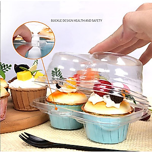 XIZHI 25Pcs Clear Cupcake Boxes with 2 Compartment,Plastic Stackable Cupcake Carrier Holder Box - BPA-Free,Durable,Keep Your Cupcakes or Muffins Delicious