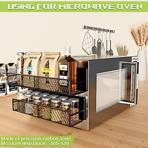 4 Pack Magnetic Shelves for Washing Machine, Magnetic Spice Rack Organizer for Refrigerator, Washing Machine Shelf, Magnetic Laundry Organization and Storage, Laundry Baskets with Hook Shelf, Black