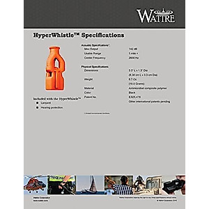 HyperWhistle The Original Worlds Loudest Whistle up to 142db Loud, Very Long Range, for Referee, Coaches, Instructors, Sports, Teachers, Life Guard, Self Defense, Survival, Emergency uses (Black)