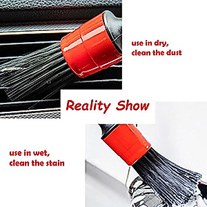 18 Pcs Car Detailing Brushes Kit, Drill Detail Brush Set, Cleaning Kit for Cleaning Wheels, Dashboard, Interior, Exterior, Leather, Air Conditioner, Yellow