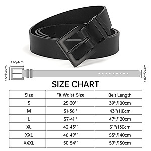 SANSTHS Women's Leather Belt for Jeans Pants Dresses Fashion Ladies Belt Black Waist Belt for Women,Black,M