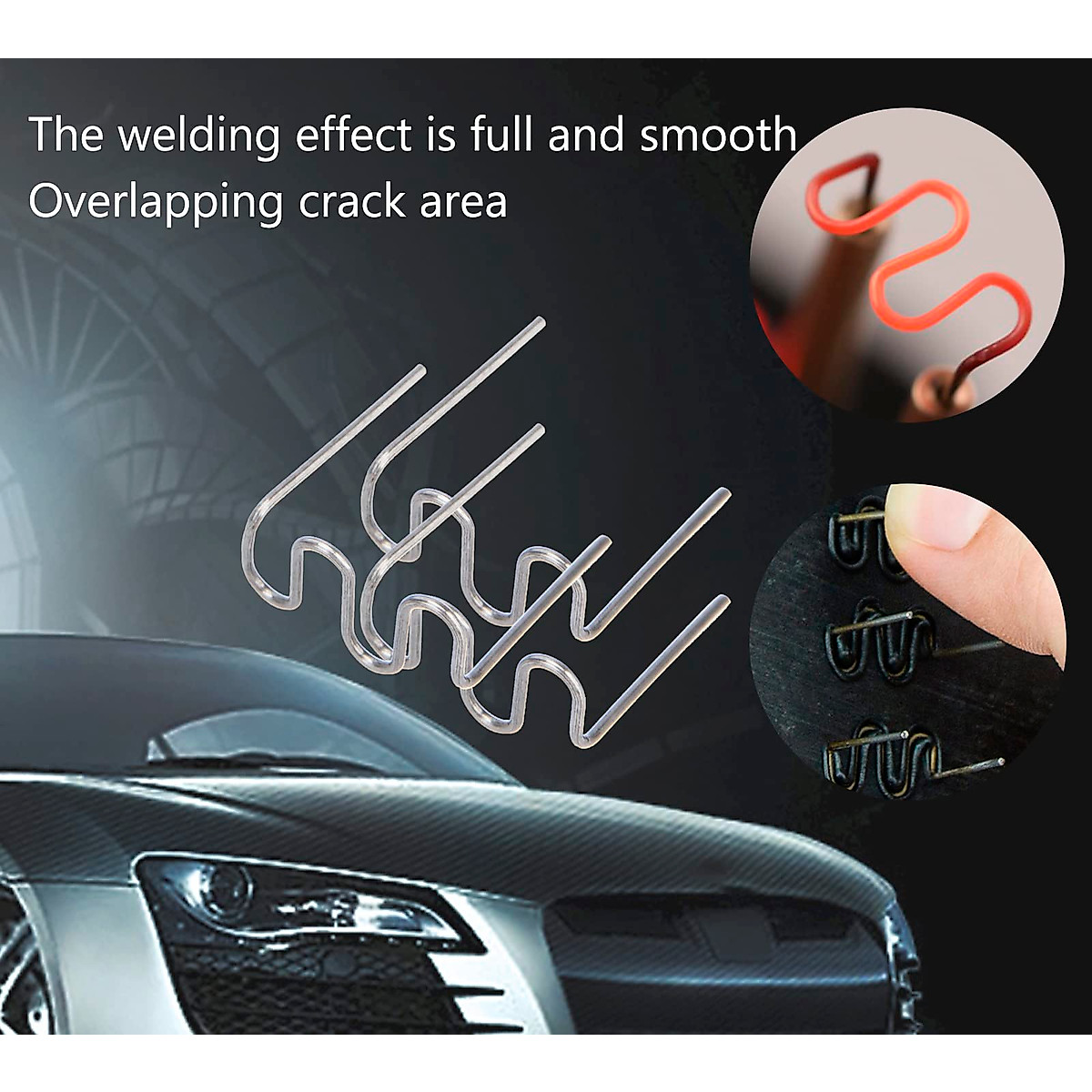 Plastic Welder Staples, 1200 pcs Hot Staples Plastic Repair Kit, Welding Hot Staples Wave, Corner & Flat for Repair Car Bumpers Hot Stapler Staples - Plastic Weld Hot Staples (0.8 0.6mm)