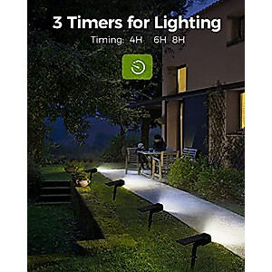 Brightown Solar Spot Lights Outdoor, 32 LEDs IP66 Waterproof Dusk-to-Dawn Solar Landscape Spotlights, Daylight Wall Lights, Solar Outdoor Lights for Garden Yard Driveway Walkway, 2 Pack