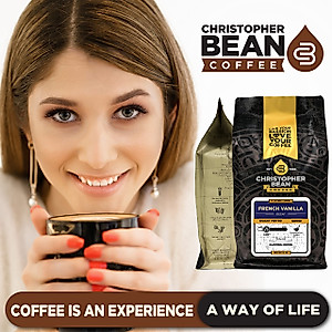 Christopher Bean Coffee - French Vanilla Flavored Coffee, (Decaf Ground) 100% Arabica, No Sugar, No Fats, Made with Non-GMO Flavorings, 12-Ounce Bag of Decaf Ground coffee