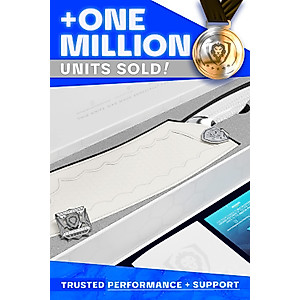 Dalstrong Cleaver & Chef Knife - 8"-Giftable'Crixus'-Frost Fire Series - High Chromium Steel-Frosted Sandblast Finish - White Handle - Leather Sheath - NSF Certified