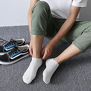 PACKO SOCKS Men's 8-Pairs Cotton Low Cut Ankle Socks (White)