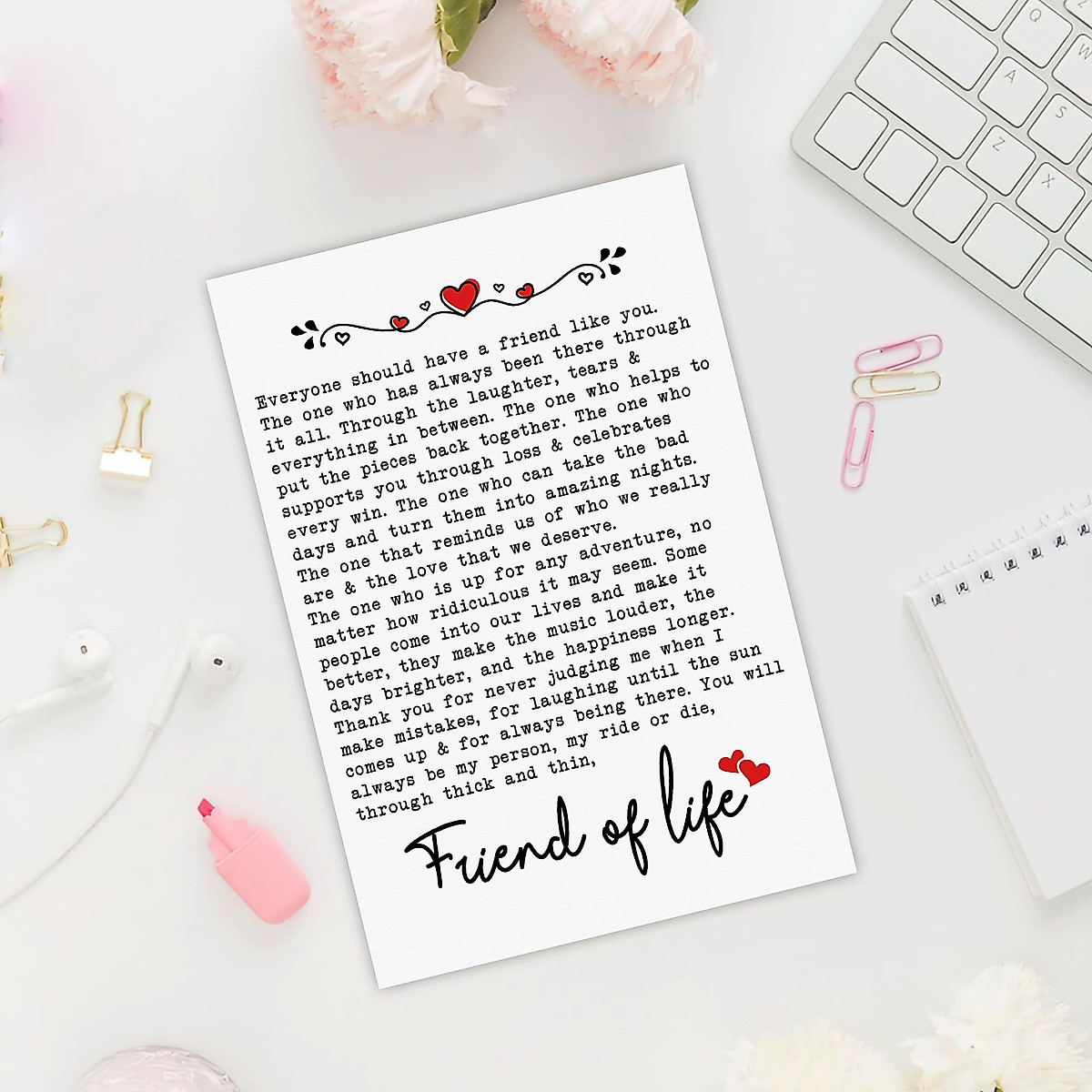 popmazing Best Friend Card - Thank You For Being In My Life - Friend For Life - Card For Special Friend - Recycled Card For Best Friend - Bestie Cards, 5 x 7 inches…
