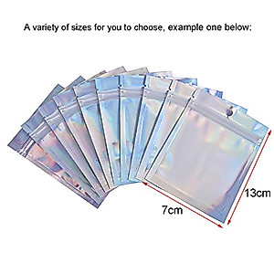 Mylar Bags, Sample Bags, 50Pcs Reusable Ziplock Bags, Sealable Heat Seal Bags, Aluminum Foil Packets for Bulk Food Storage Lock Plastic Bag Reclosable Pouch Zipper Lock Packaging Silver Mylar Bags