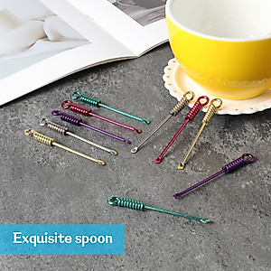 Prasacco 20 Pieces Tiny Spoon, Alloy Mini Spoon Tiny Shovel Spoon Portable Small Spoons Pendants Necklace Mini Shovel Spoon for Small Thing