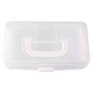 Three Layer Plastic Storage Box, Folding Tool Box Portable Handled Storage Case Multipurpose Organizer for Art Craft and Cosmetic(White)