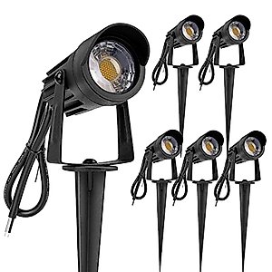 RNEHON LED Garden Light 3W Inground Light Landscape Lighting,IP67 Waterproof Deck Light, LED Outdoor Well Light, UL Listed Lights,3000K Outdoor Lighting for Yard,Lawn,Garden,Patio,Pack of 6