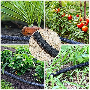 STYDDI Soaker Hose, 1/2" x 50 FT Round Soaker Garden Hose, Heavy Duty Water Seeper Hose Great for Garden Vegetable Beds, Lawn and Plants