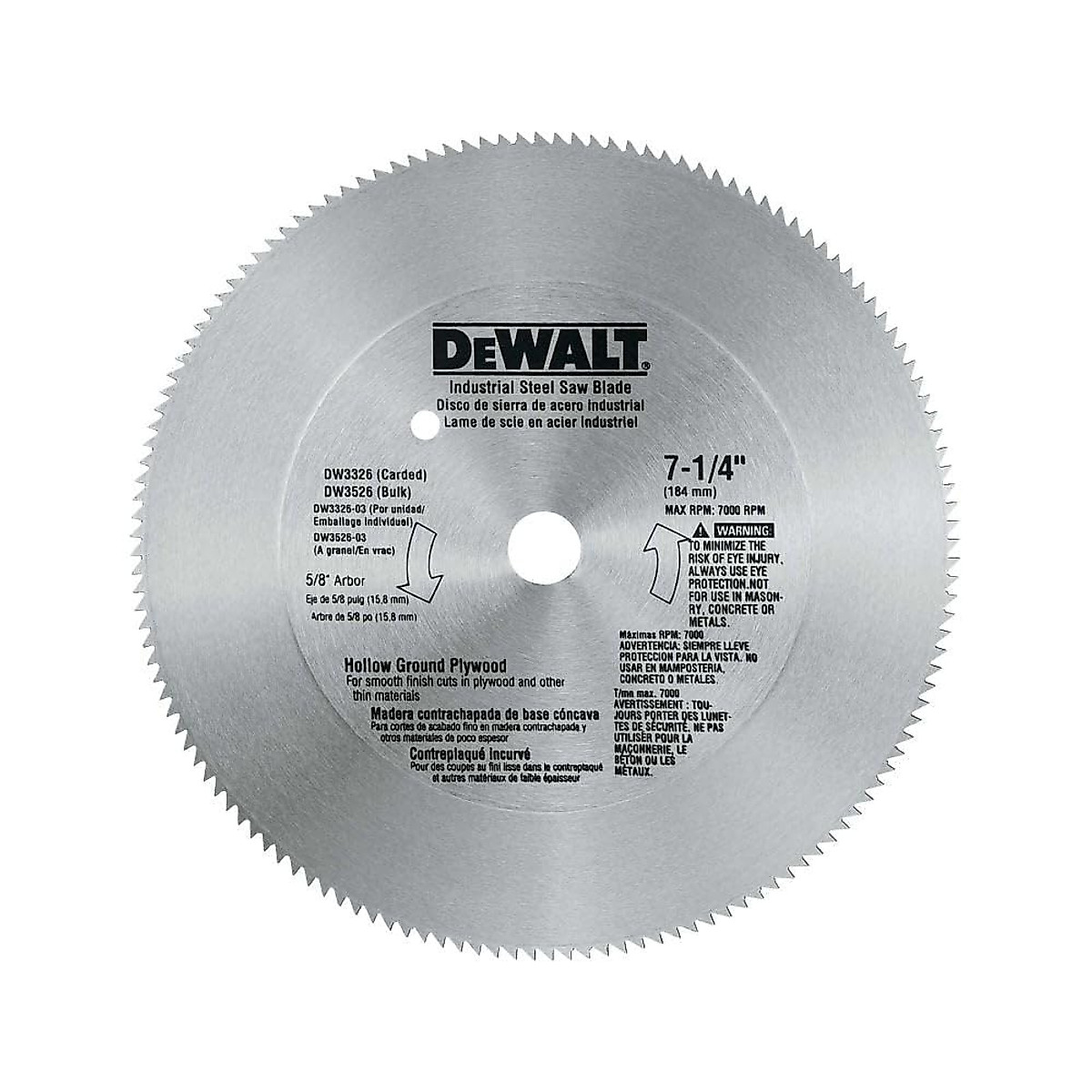 DEWALT Circular Saw Blade, 7 1/4 Inch, 140 Tooth, Wood Cutting (DW3326)