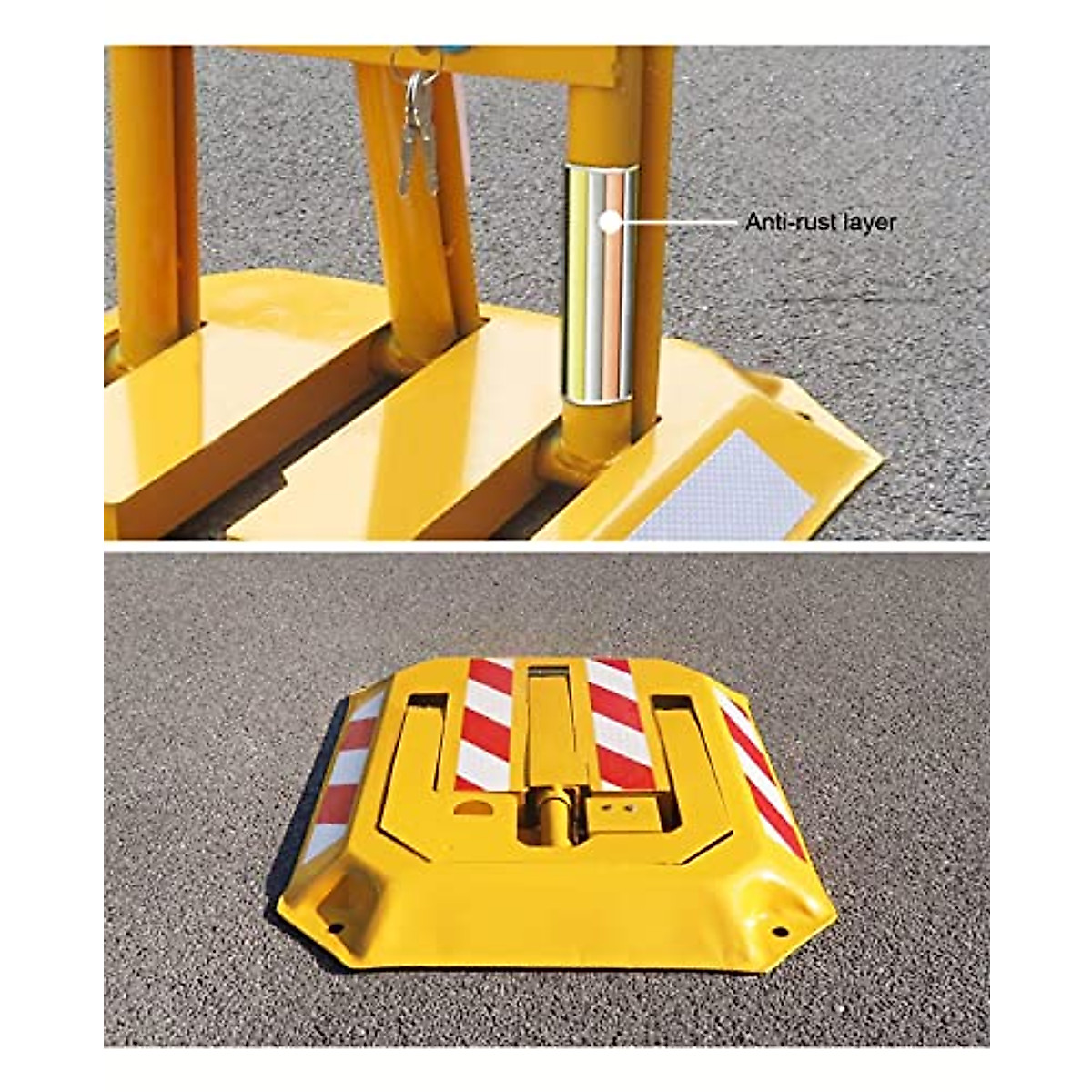 HEIMP Parking Post, Parking Barrier, for Parking Lot Parking Guide Blocks,Car Ground Lock, Parking Space Lock, Parking Pile Parking Space Lock Parking