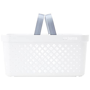 Sistema Stack 'n' Nest Basket-18.5 Litre, White/Grey, 40.8 x 28.8 x 18.9 cm