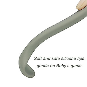 PandaEar Stay Put Silicone Suction Bowl| with Silicone Spoon BPA Free| Babies Toddlers Infants (Green)