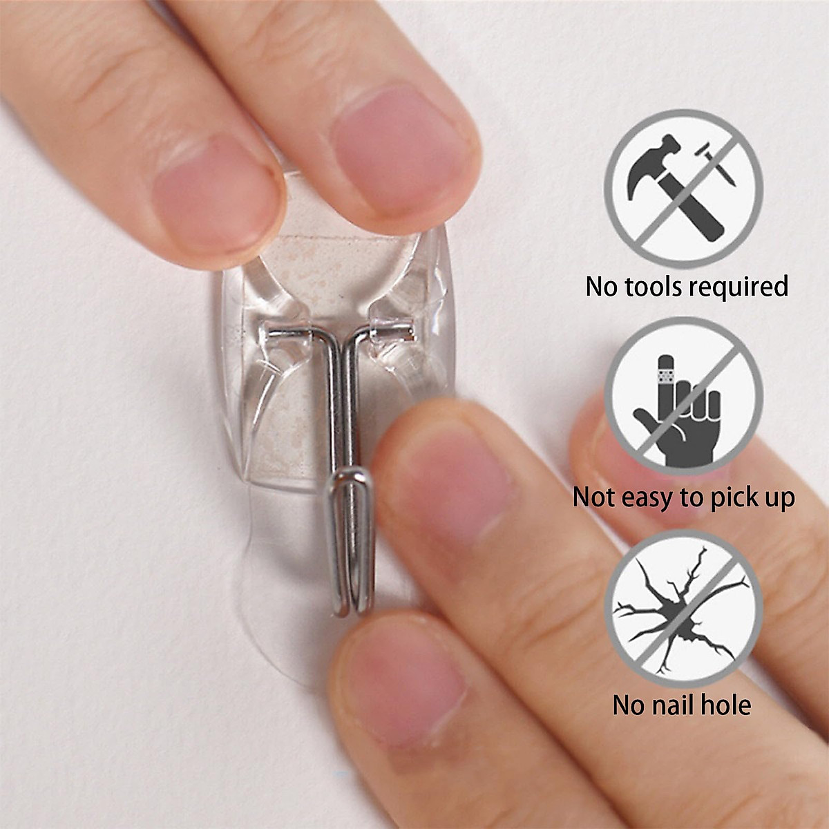 Command Hooks Damage-Free Wall Hooks,6 Medium Wire Toggle Hooks with Adhesive Strips, No Tools Needed for Easy Hanging, Ideal for Organizing Keys, Calendars, and Dorm Decor, Holds Up to 225 Gram Each