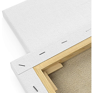 ARTEZA Premium Stretched Canvas, 12 x 12 Inches, Pack of 8, Blank White Square Canvas Boards for Acrylic, Oil and Gouache Painting