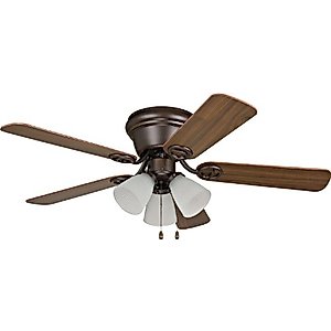 Craftmade Flush Mount Ceiling Fan with Light WC42ORB5C3F Wyman Oil Rubbed Bronze 42 Inch Hugger Bedroom Fan