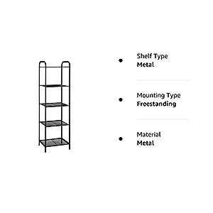 MAX Houser Storage Rack with Shelf,Industrial Style Extendable Plant Stand, Standing Shelf Units for Kitchen, Bathroom, Office,Living Room, Balcony, Kitchen (Charcoal Gray, 5 Tier)