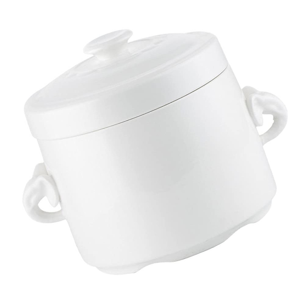 Hemoton Stew Pot Small Ceramic Stew Pot Miso Soup Bowl With Lid Chinese Style Bowl For Birds Nest Tonic Noodle Soup Salad Pasta - 9.3Oz(275ml)