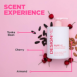 Design.Me PUFF.ME Hair Volume Shampoo and Conditioner Bundle | Paraben & Sulfate Free Shampoo & Color Conditioner Enriched with Sunflower Seed Oil | Color-Safe Hair Volumizer Set, (32 Fl Oz Each)