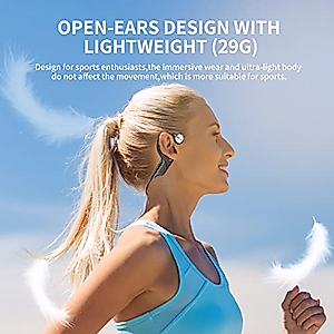 opiytou Bone Conduction Headphones Bluetooth,Wireless Open Ear Sport Headphones,Built-in Mic,IPX6 Sweat Resistant 001 0