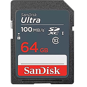SanDisk 64GB Ultra SD Memory Card 5 Pack SDXC UHS-I Class 10 (SDSDUNR-064G-GN3IN) Bundle with 5 SD Card Cases & 1 Everything But Stromboli Card Reader