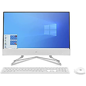 HP 2022 Newest 22-inch FHD All-in-One Desktop Computer - Dual-Core AMD Athlon Silver 3050U - 8GB DDR4 RAM-256GB SSD - WiFi Bluetooth - Windows 11 Pro - Snow White w/ 32GB USB Drive